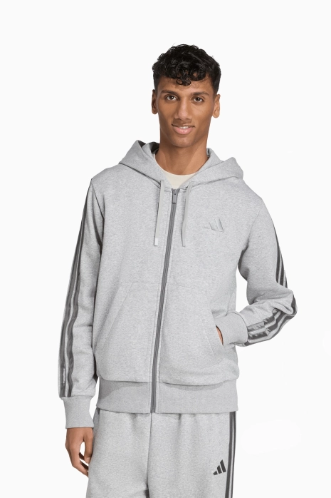 adidas Holiday 3-Stripes Full-Zip Hoodie - Gray | R-GOL.com - Football ...